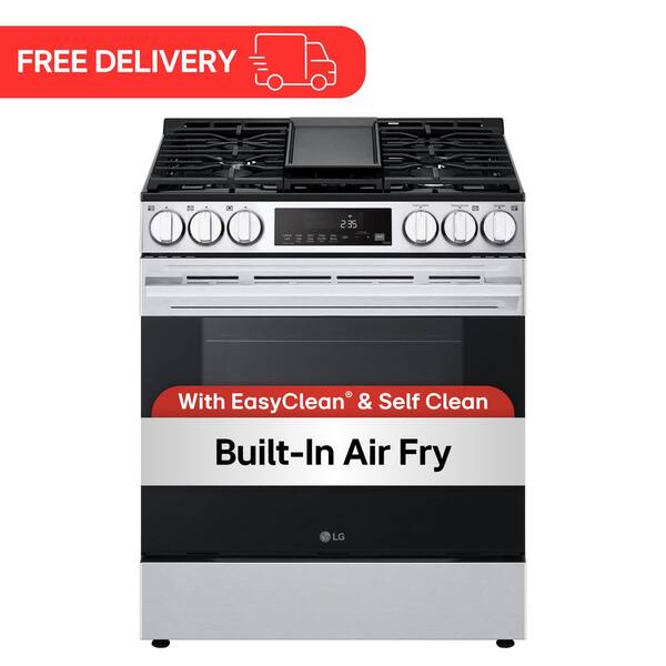 LG Smart Gas 30 in. 5 Burners Slide-in Gas Range in Stainless Steel ...
