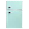COWSAR 19.69 in. 3.2 cu. ft. 2-Door Retro Mini-Refrigerator in Green with Compact Freezer Low ...