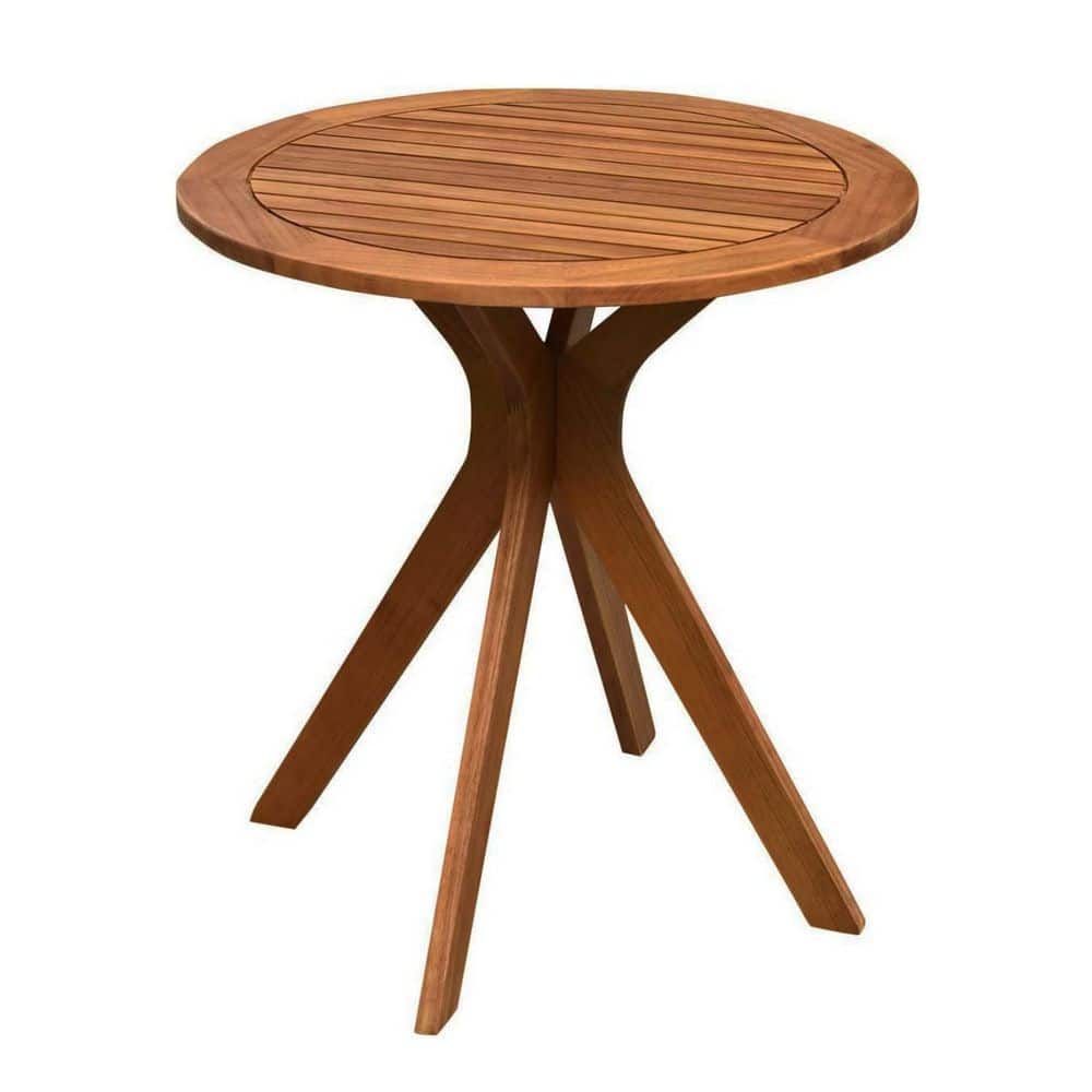 27.5 in. Round Wood Outdoor Side Table D088T6QMB7 - The Home Depot
