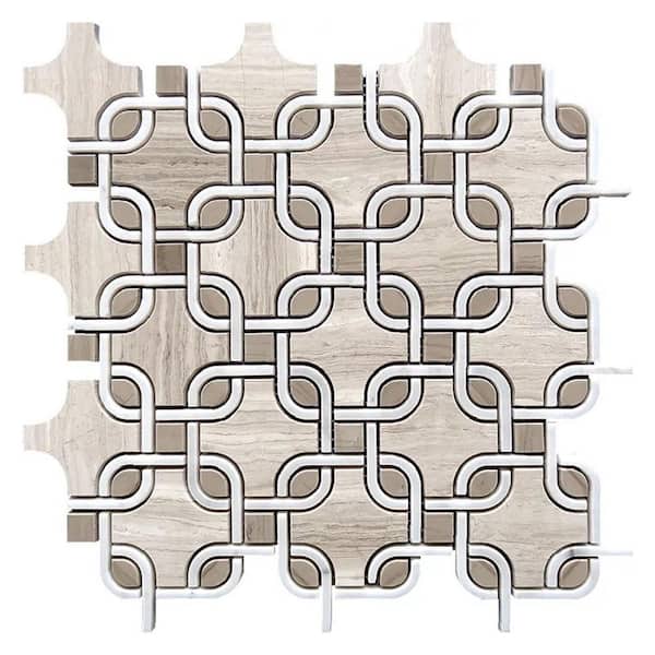 Apollo Tile Elysian 4 in. x 5 in. Polished Earthy Beige, Creamy White ...