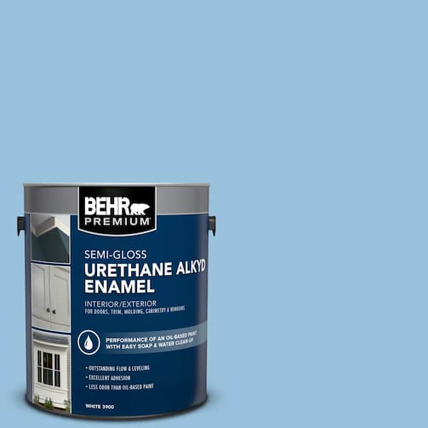 BEHR PREMIUM 1 gal. #M520-3 Charismatic Sky Urethane Alkyd Semi-Gloss ...