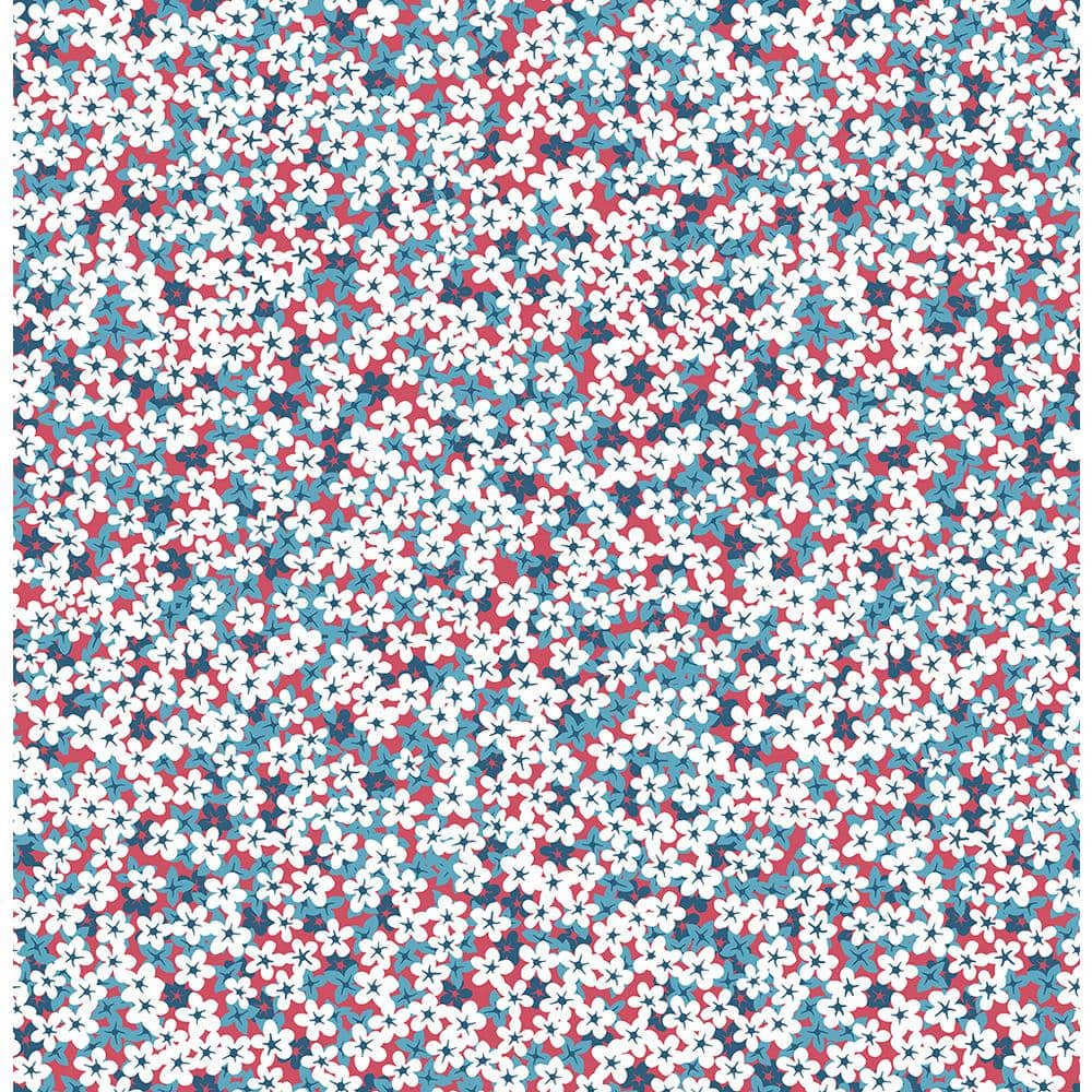 A-Street Prints Giverny Red Miniature Floral Red Wallpaper Sample 2901 ...