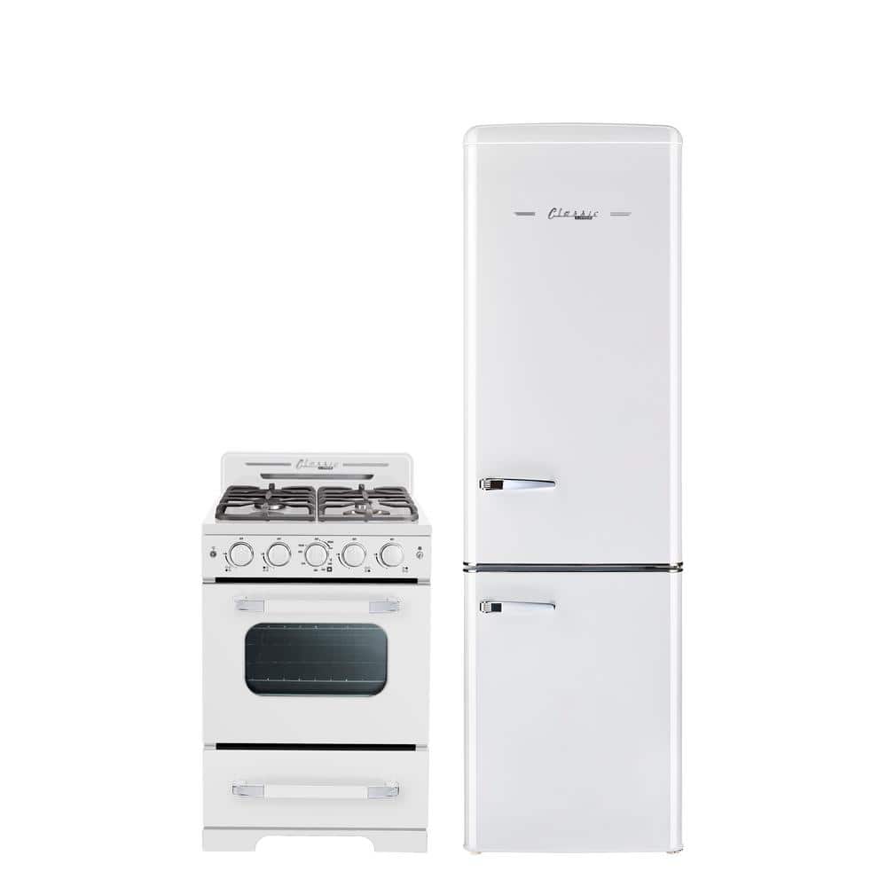 Classic Retro 24 in. 2.9 cu. ft. Retro Gas Range with Convection Oven ...