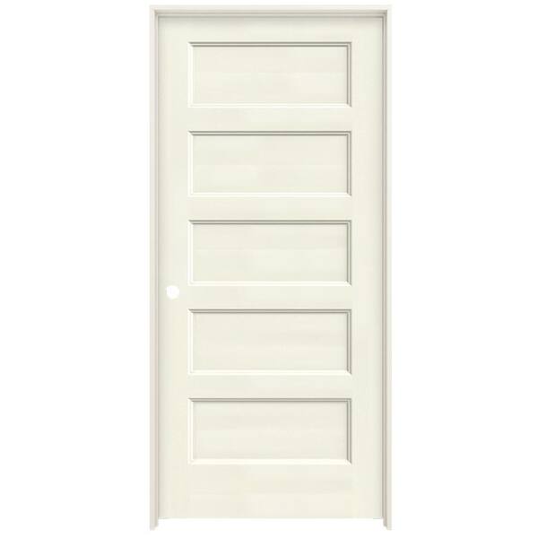 JELD-WEN 36 in. x 80 in. Conmore French Vanilla Paint Smooth Hollow ...