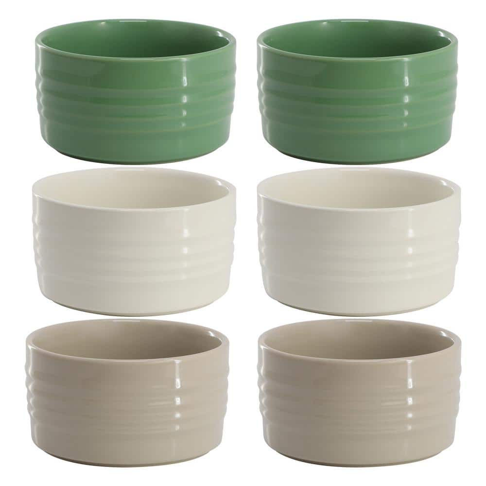 MARTHA STEWART Vanowen 6-Piece 3.8 in. Stoneware Ramekin Set in ...
