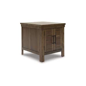 Benjara Wendy 21.75 in. Black Rectangle Wooden End Table with Open ...