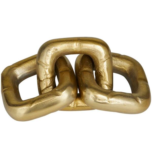 Litton Lane 5 in. x 3 in. Gold Aluminum Chain Sculpture 043389 - The ...