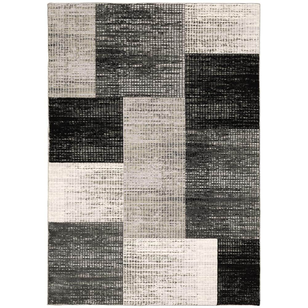 Home Decorators Collection Paramount Gray 4 ft. x 6 ft. Plaid Area Rug ...