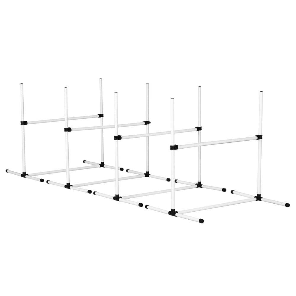 Tunearary Dog Agility Jumps, Adjustable with Carrying Bag, White (4 ...