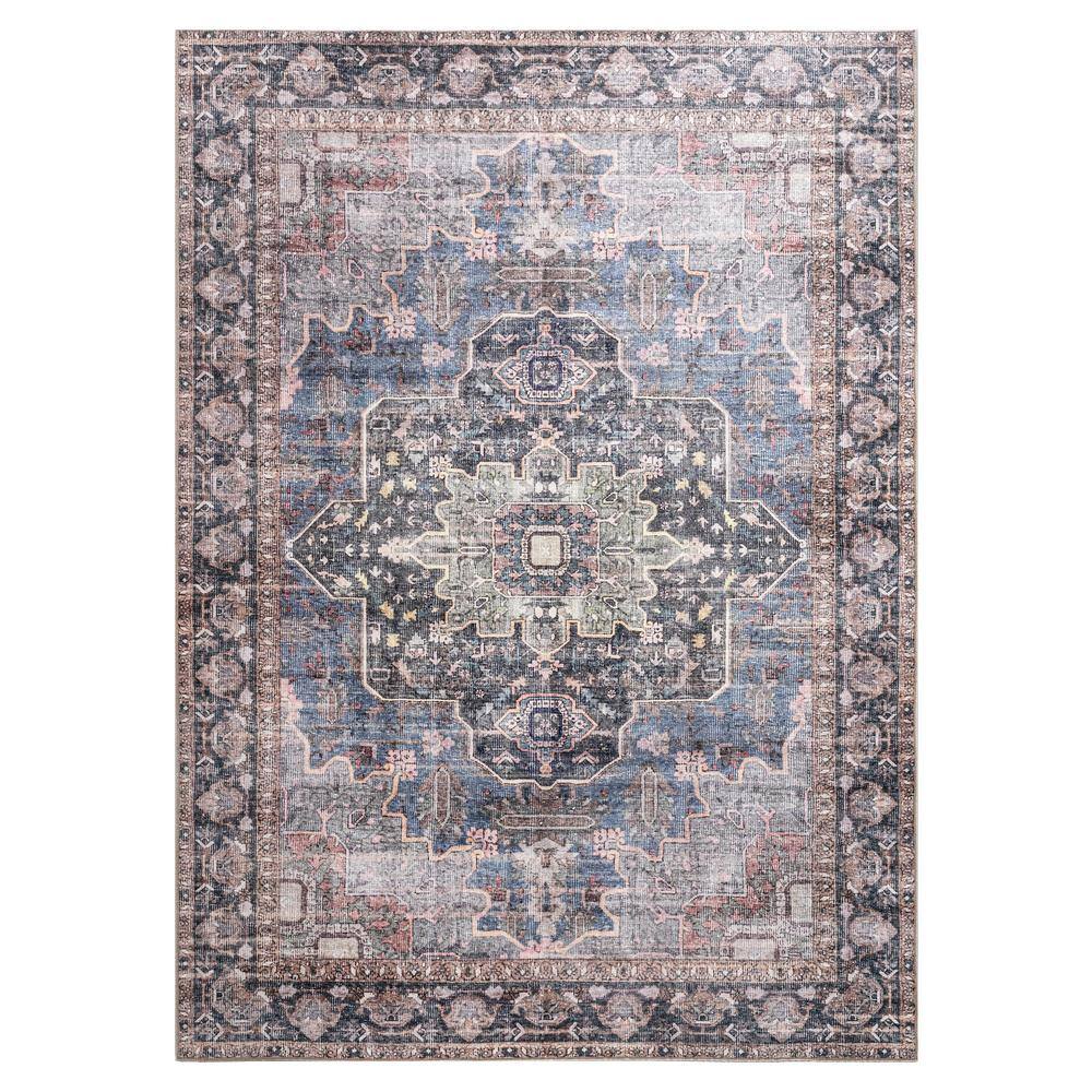 Kaleen Boho Patio Collection Navy 8' x 10' Rectangle Residential Indoor ...
