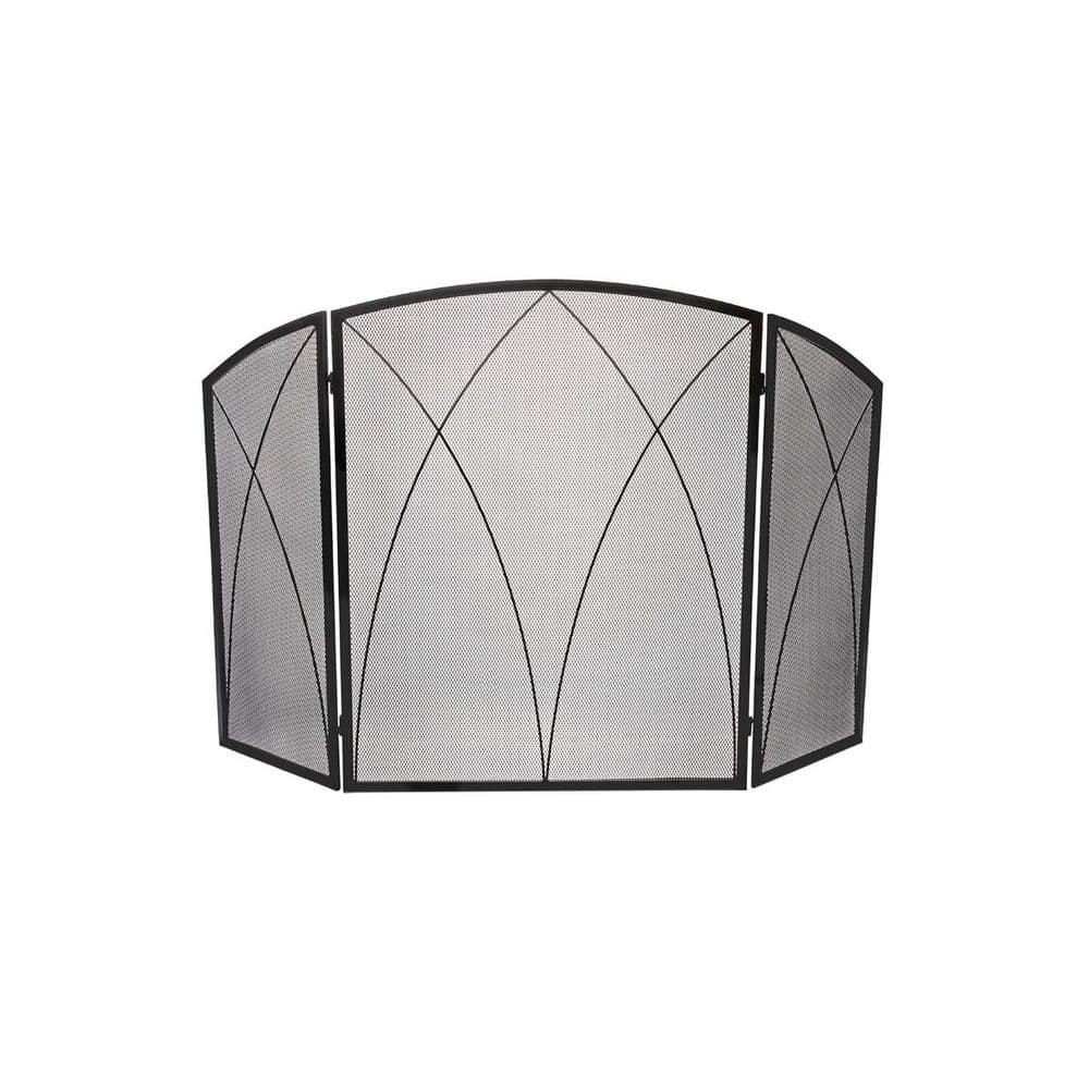 ENNA 3 Fold Black Arch Top Cathedral Fireplace Screen S2512BK - The ...