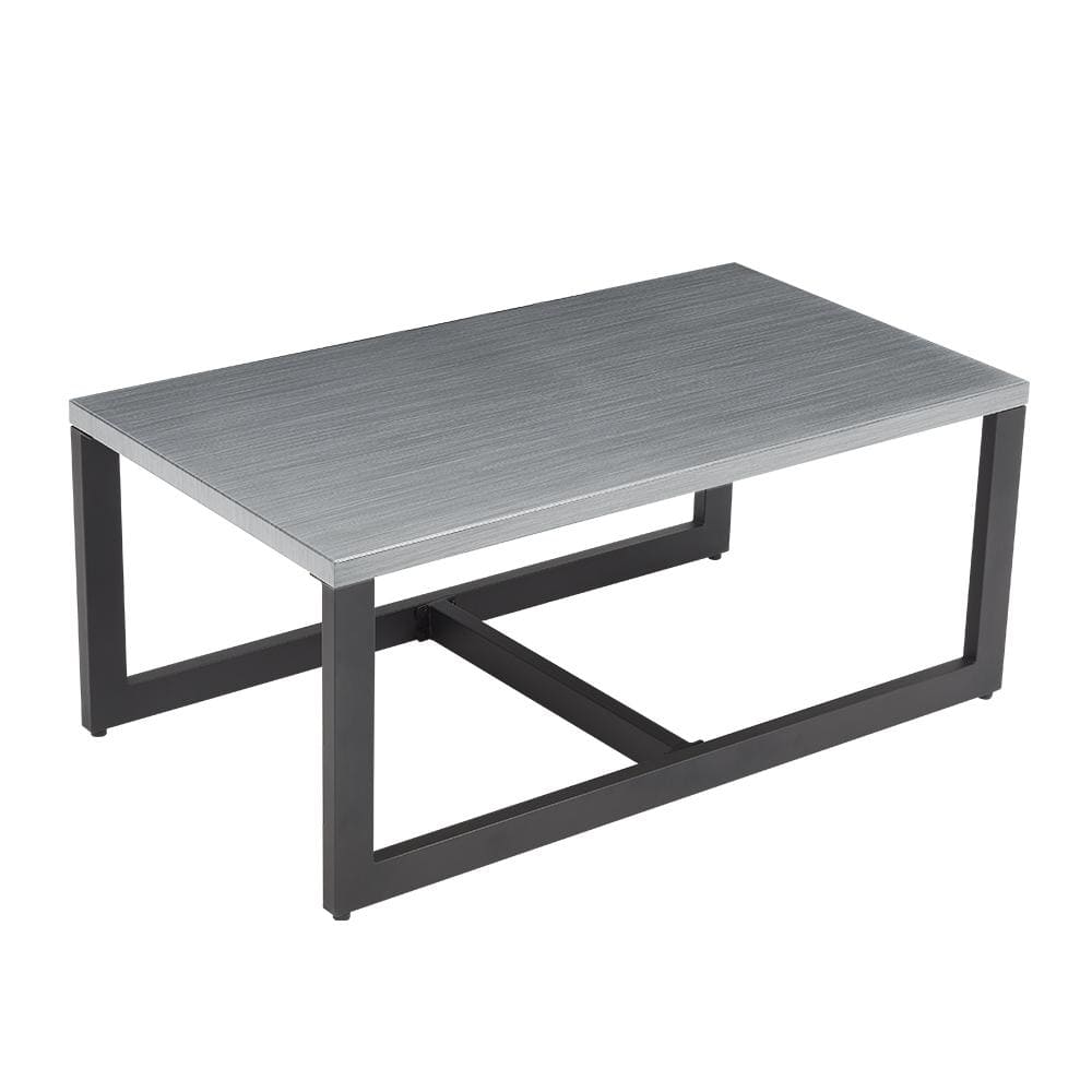 Pocassy 48 in. Gray Espresso Large Rectangle Coffee Table, Modern Cocktail Table for Living Room ...