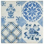 Merola Tile Faenza Azul Encaustic 13 in. x 13 in. Ceramic Floor and ...
