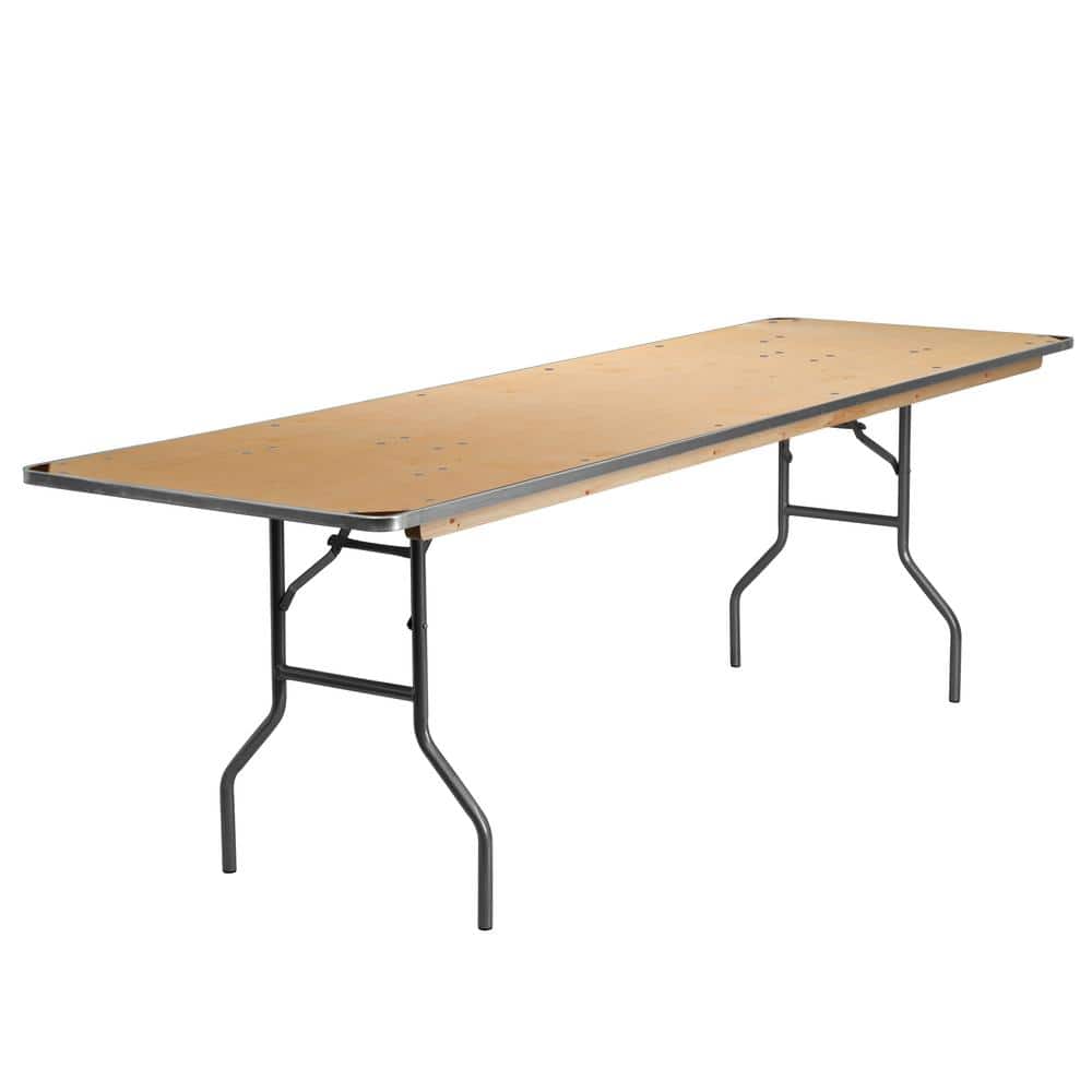 Carnegy Avenue Fielder 96 in. L Rectangular Natural Wood Top w/ Metal ...