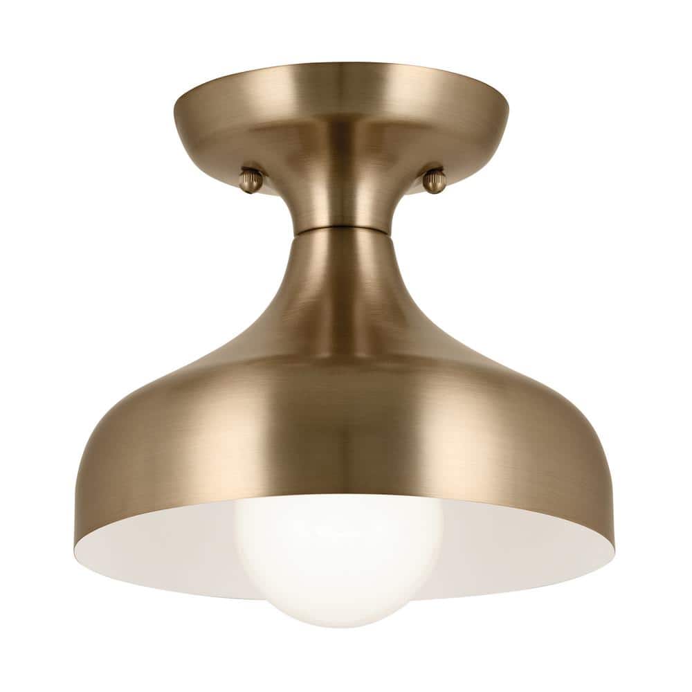 KICHLER Sisu 8 in. 1-Light Champagne Bronze Hallway Modern Semi-Flush ...