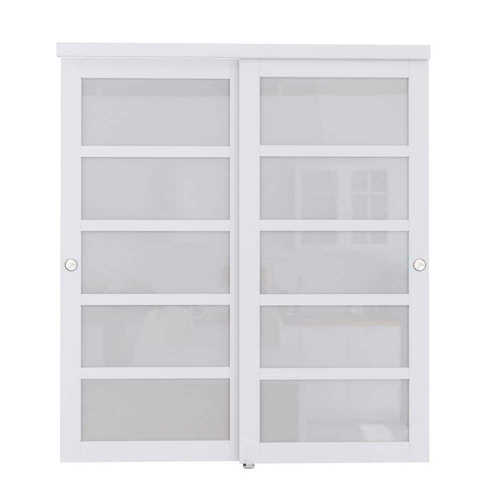 Reviews for ARK DESIGN 72 in. x 80 in. 5-Lite Frosted Glass Primed ...