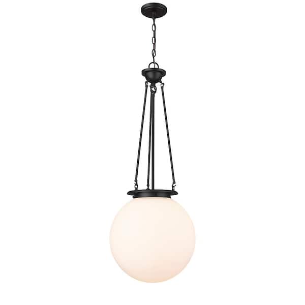 Innovations Beacon 100-Watt 1-Light Matte Black Shaded Mini Pendant ...