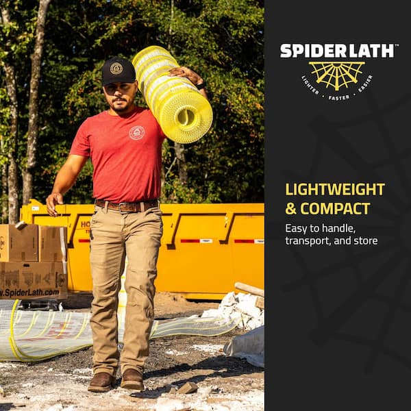 SpiderLath 4 ft. x 25 ft. 100 sq. ft. Self Furring Roll Fiberglass Lath ...