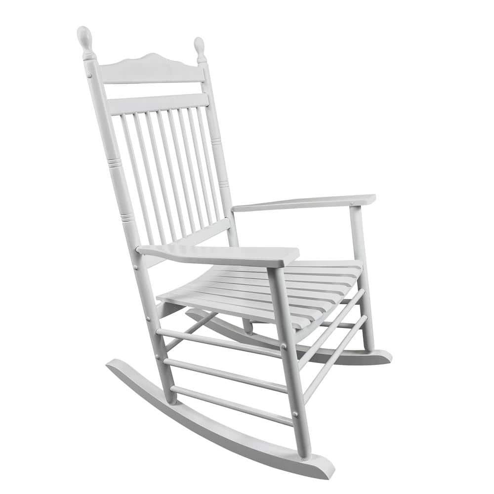 TIRAMISUBEST White Wood Porch Indoor and Outdoor Rocking Chair ...