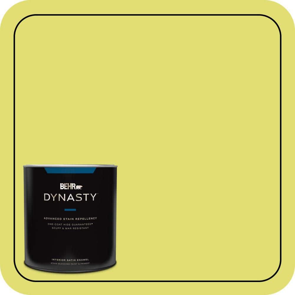 BEHR DYNASTY 1 qt. #400B-4 Citron Satin Enamel Interior Stain-Blocking ...