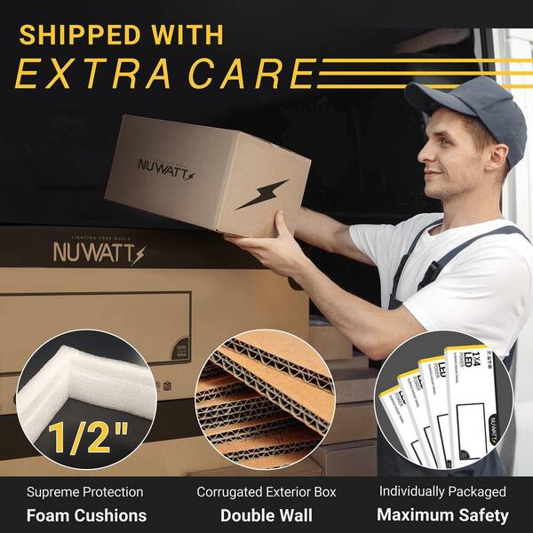 NuWatt 1 ft. x 4 ft. LED Thin Flush Surface Mount Panel W/Built in ...