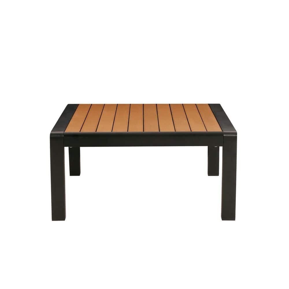 Industrial Outdoor Coffee Table-Weatherproof Top and Black Anodized ...