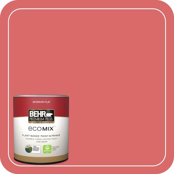 BEHR PREMIUM PLUS 1 qt. #160B-6 Coral Expression Flat EcoMix Plant ...