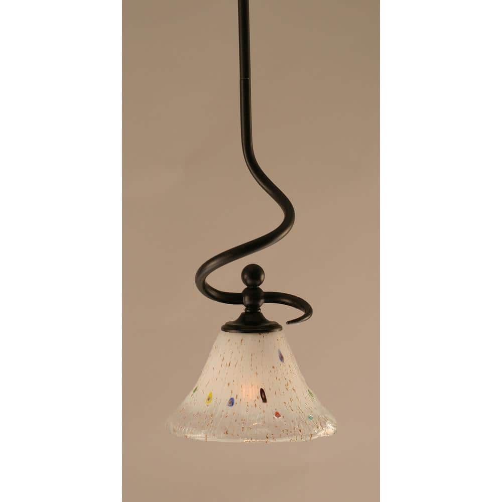 Royale 100 W 1-Light Dark Granite Standard Mini Pendant Light with ...