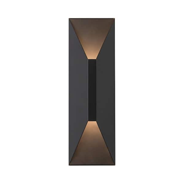Rennnsan Blakeley 2-Light 12-Watt Modern Black Rectangular Geometric ...