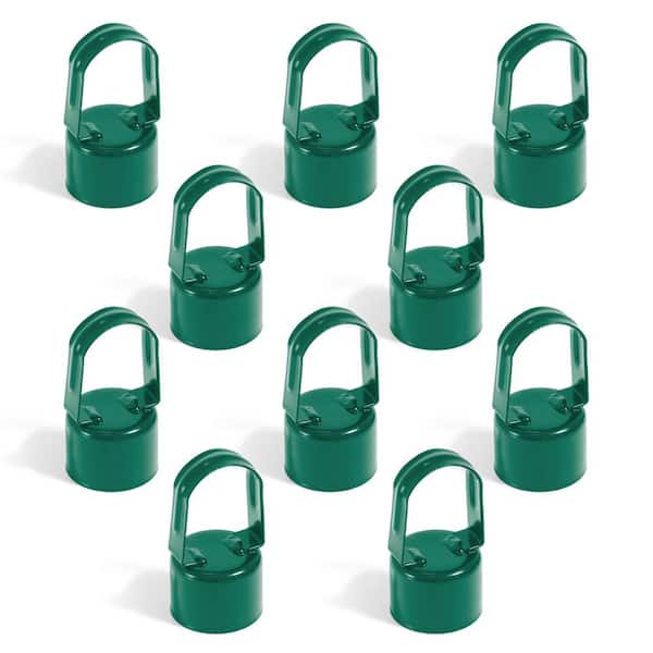 Fencer Wire 1-5/8 in. Chain Link Fence Green Galvanized Steel Top Rail ...