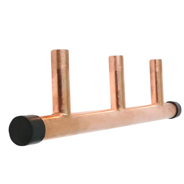 PLUMBFLEX 1 in. x 3/4 in. 3 Branch Copper Manifold Type L-6 in. On Center 3-CBML6-134 - The Home ...