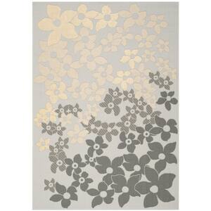 SAFAVIEH Martha Stewart Whetstone Gray 9 ft. x 12 ft. Floral Area Rug ...