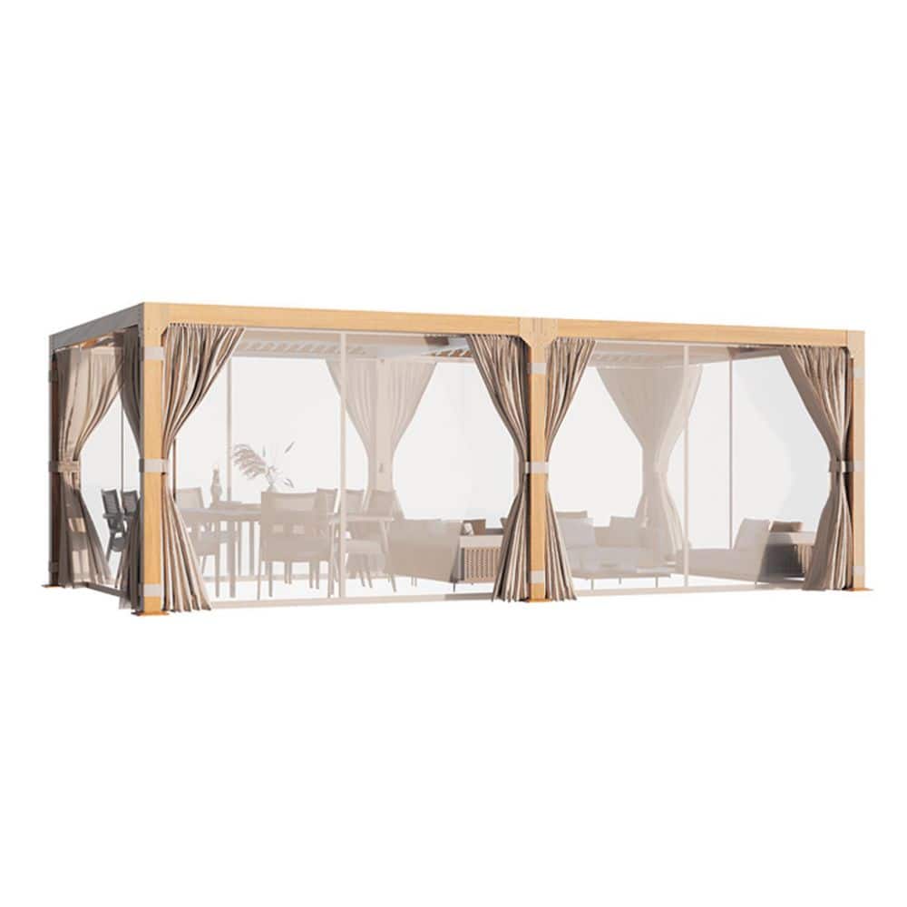 HOMMOW 12 ft. x 24 ft. Outdoor Louvered Pergola with Adjustable ...