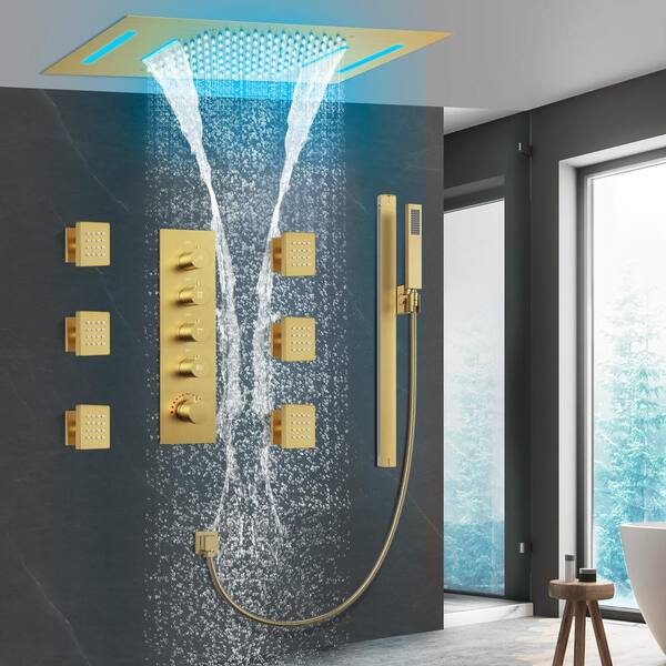 Cranach Thermostatic 15 Spray 23x15 In Ceiling Mount Led Mood Lighting