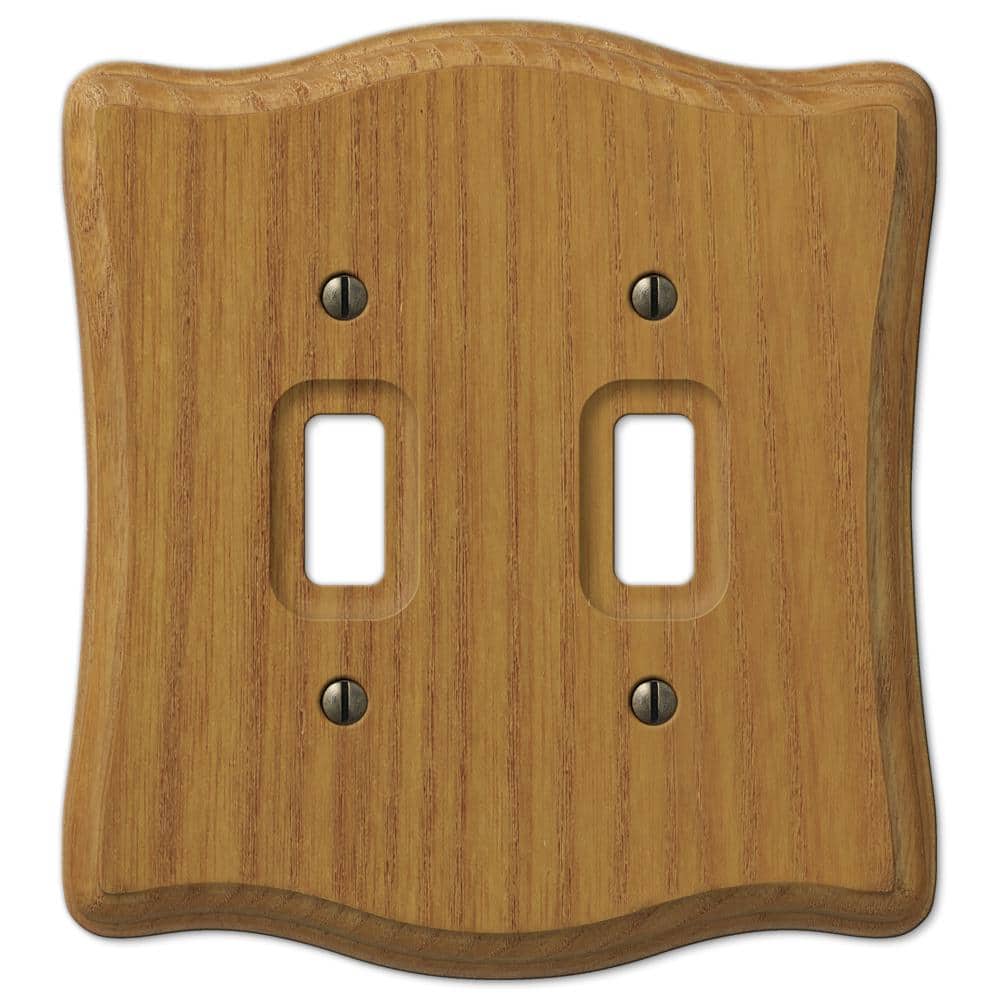 AMERELLE Austin 2 Gang Toggle Wood Wall Plate - Tavern Oak C176TT - The ...