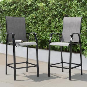 Reviews for Nuu Garden Black Textilene and Iron Metal Outdoor Bar Stool ...
