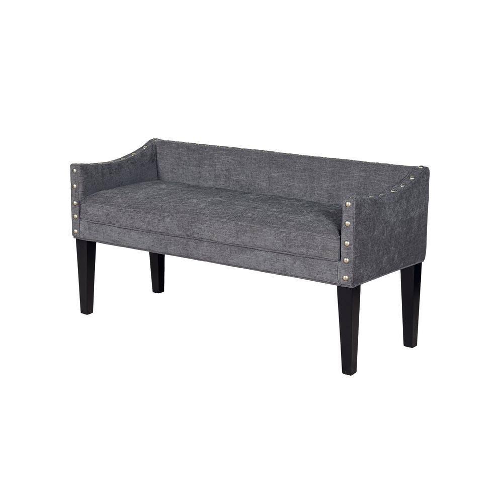 Leffler Home Whitney Upholstered Bench in Avignon Charcoal 13000-02-16 ...