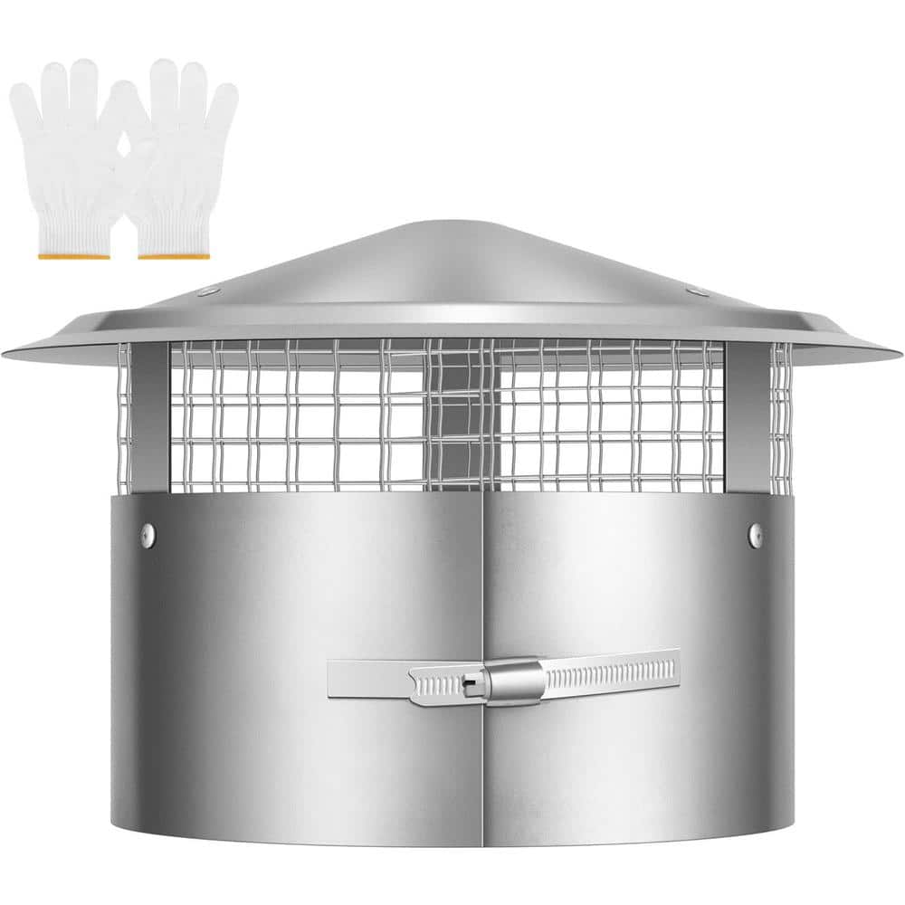 VIVOHOME 10 in. Round Adjustable Stainless Steel Chimney Cap with ...