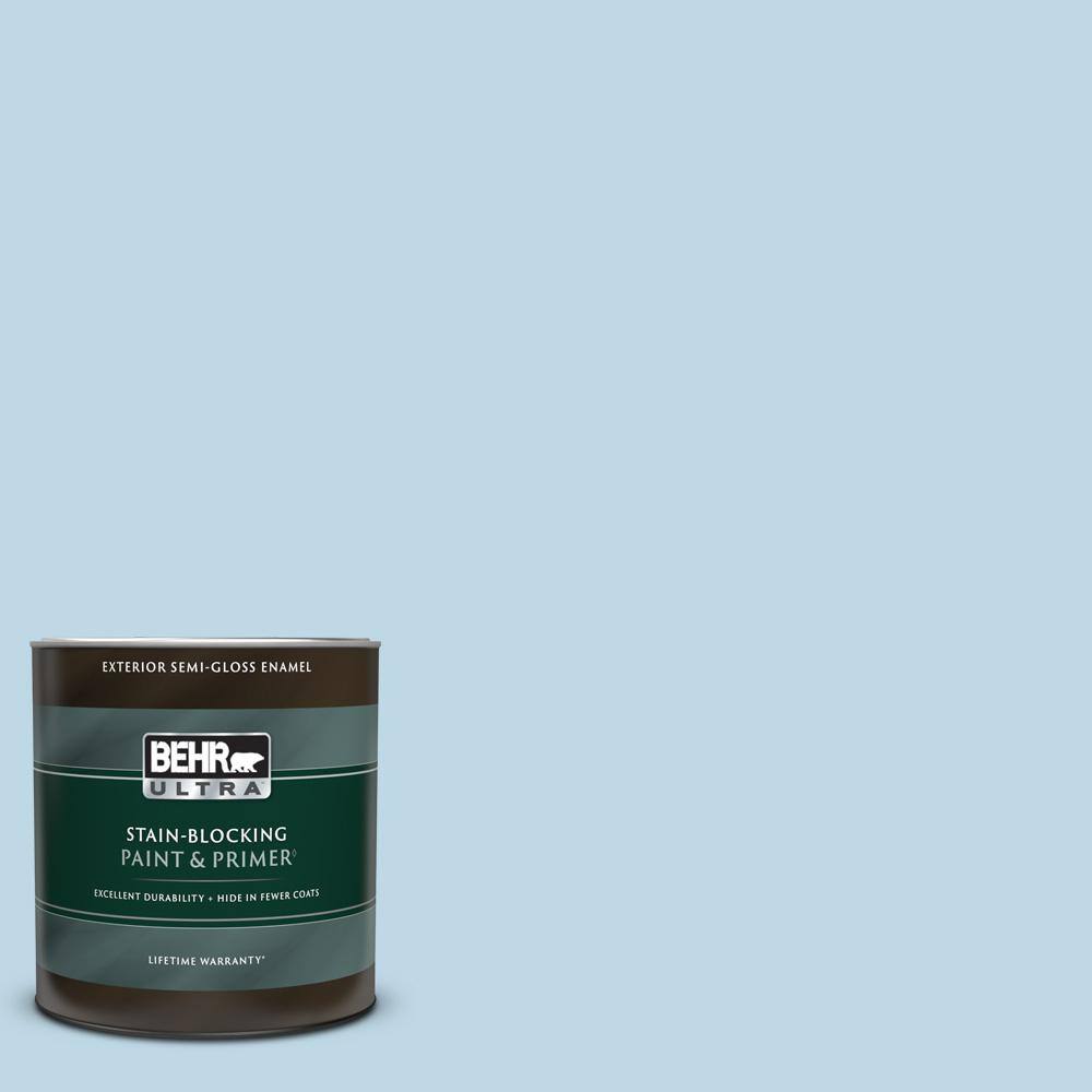 BEHR ULTRA 1 qt. #M500-1 Tinted Ice Semi-Gloss Enamel Exterior Paint ...