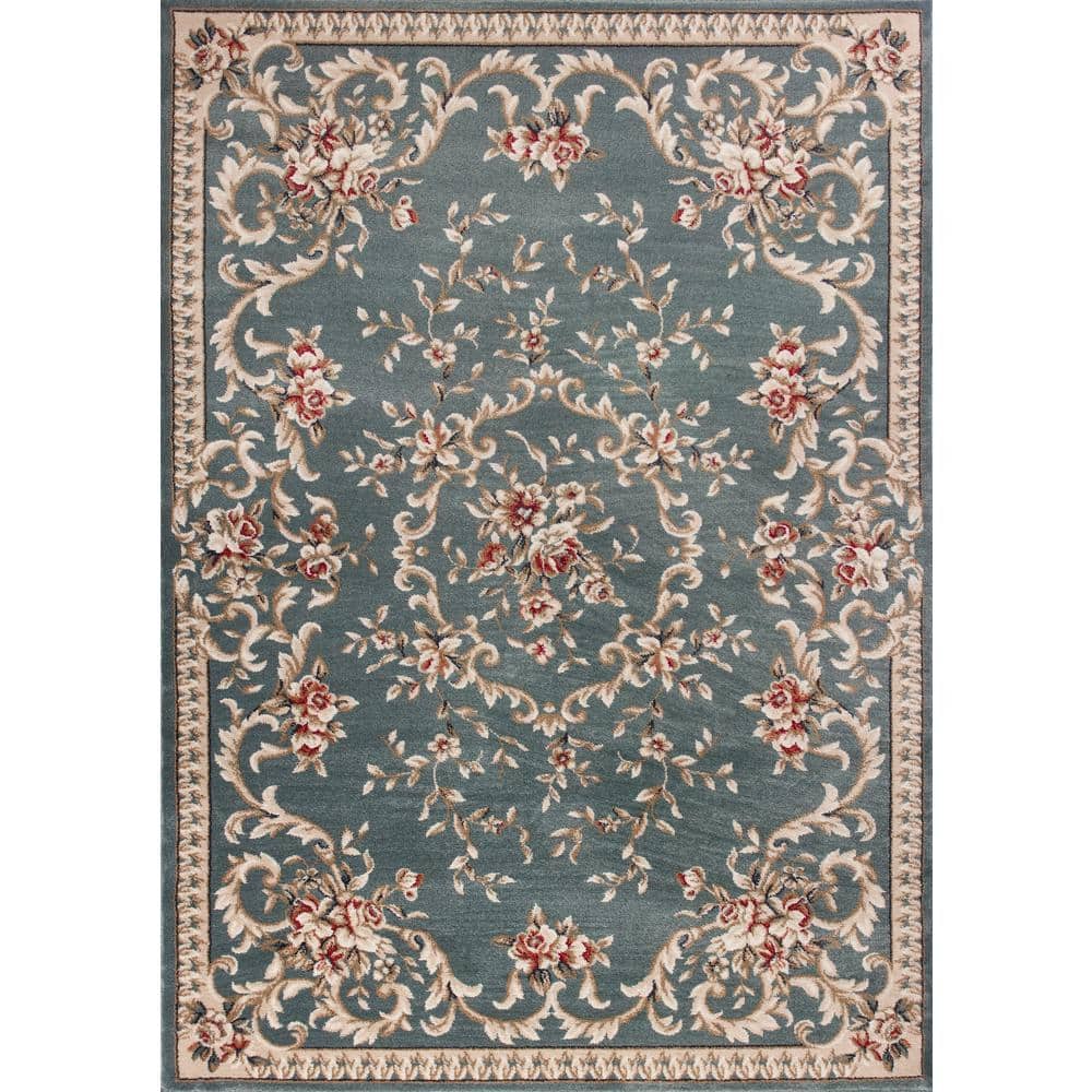 MILLERTON HOME Ajay Slate Blue 9 ft. x 12 ft. Area Rug MIL56029X12 ...