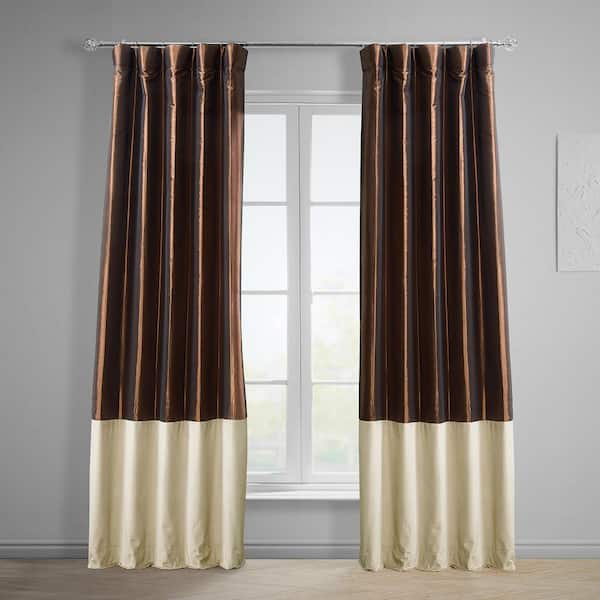 Exclusive Fabrics & Furnishings Banded Copper Brown Faux Silk ...