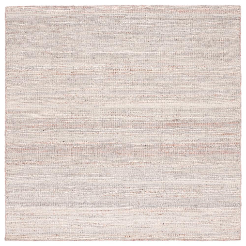 SAFAVIEH Natural Fiber Gray/Red 6 ft. x 6 ft. Abstract Distressed ...