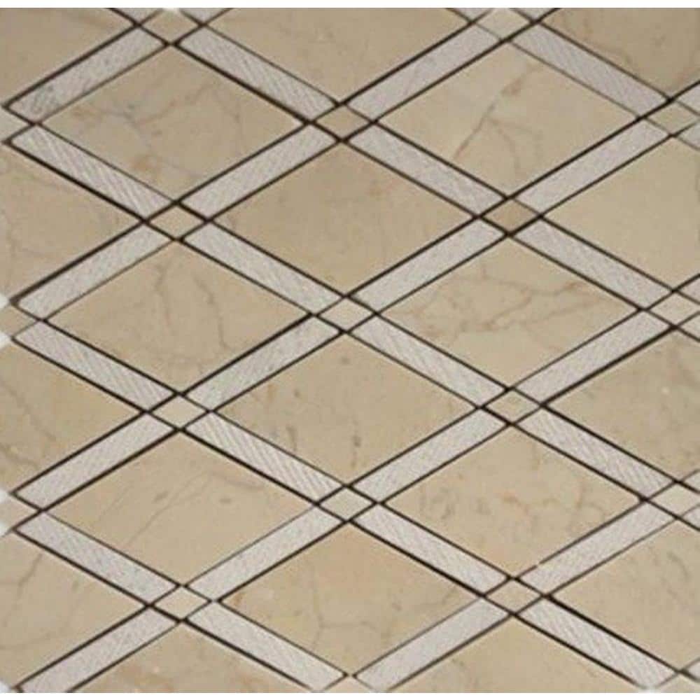 Ivy Hill Tile Grand Textured Crema Marfil 3 in. x 6 in Polished Marble ...