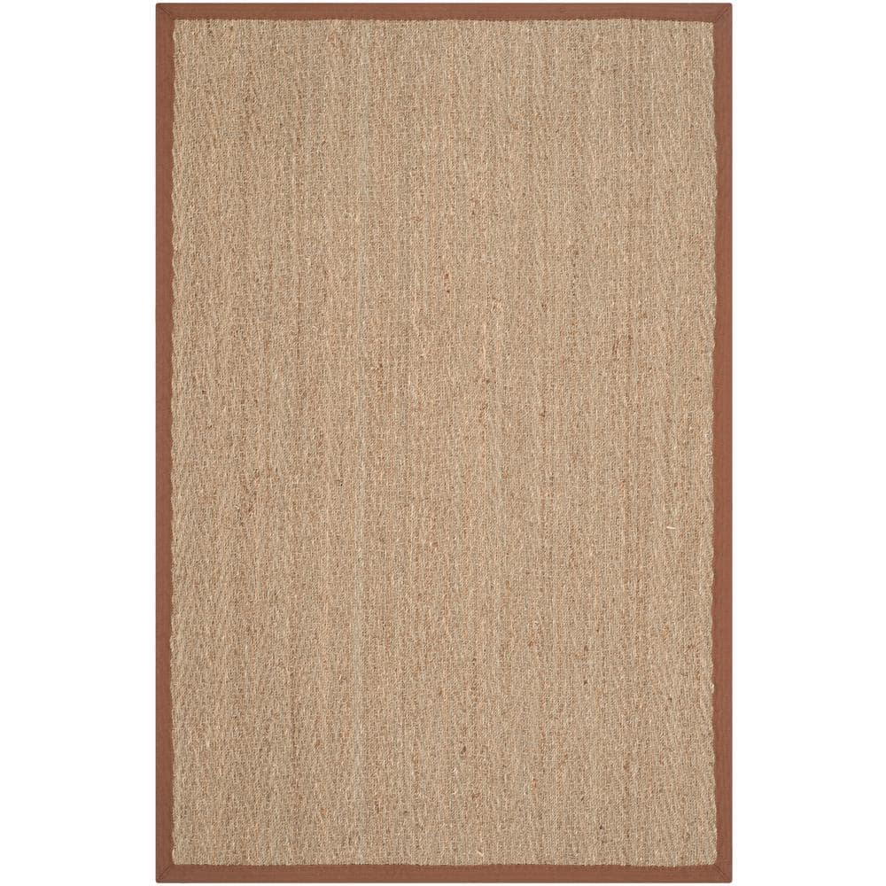 SAFAVIEH Natural Fiber Beige/Brown Doormat 3 ft. x 5 ft. Border Area ...