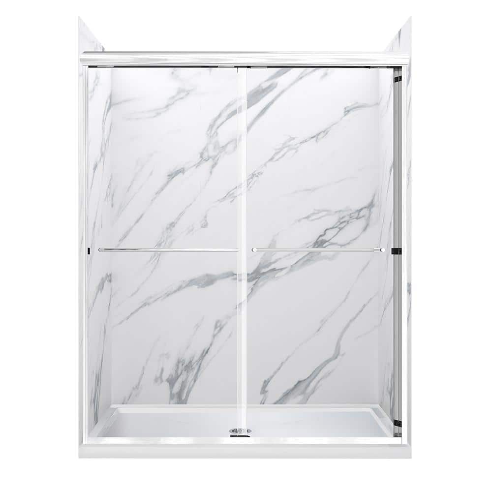 CRAFT + MAIN Cove Sliding 48 in. L x 34 in. W x 78 in. H Center Drain ...