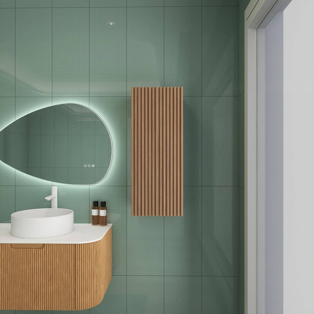 12 in. W x 12 in. D x 30 in. H Bathroom Storage Wall Cabinet in Natural ...