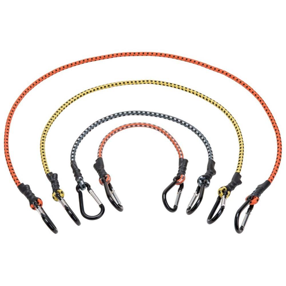 Keeper Assorted Sized Multi-Color Mini Bungee Cords with Carabiners (12 ...