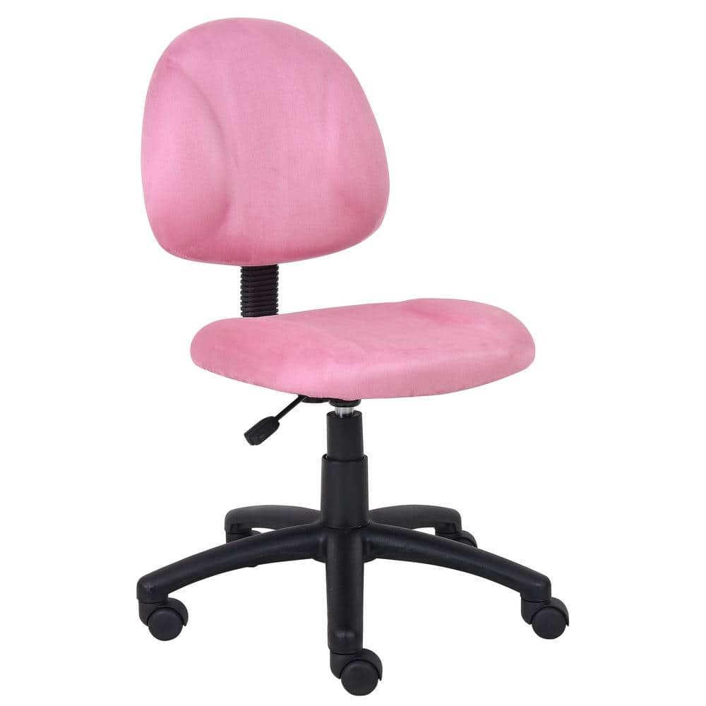 BOSS Office Products HomePro Armless Task Chair Pink Microfiber Fabric ...