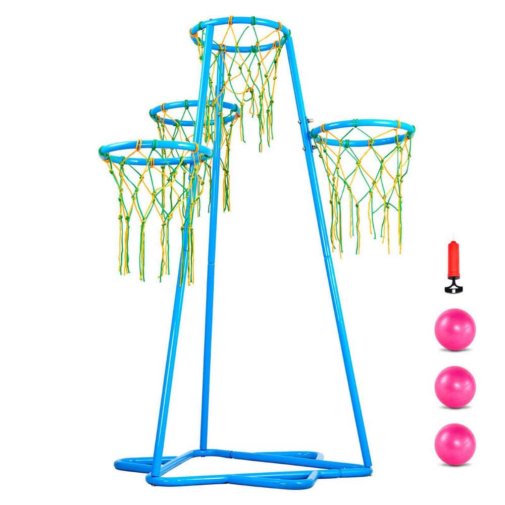 VEVOR Kids Basketball Hoop, 4-Hoop Child Basketball Hoops, Portable ...