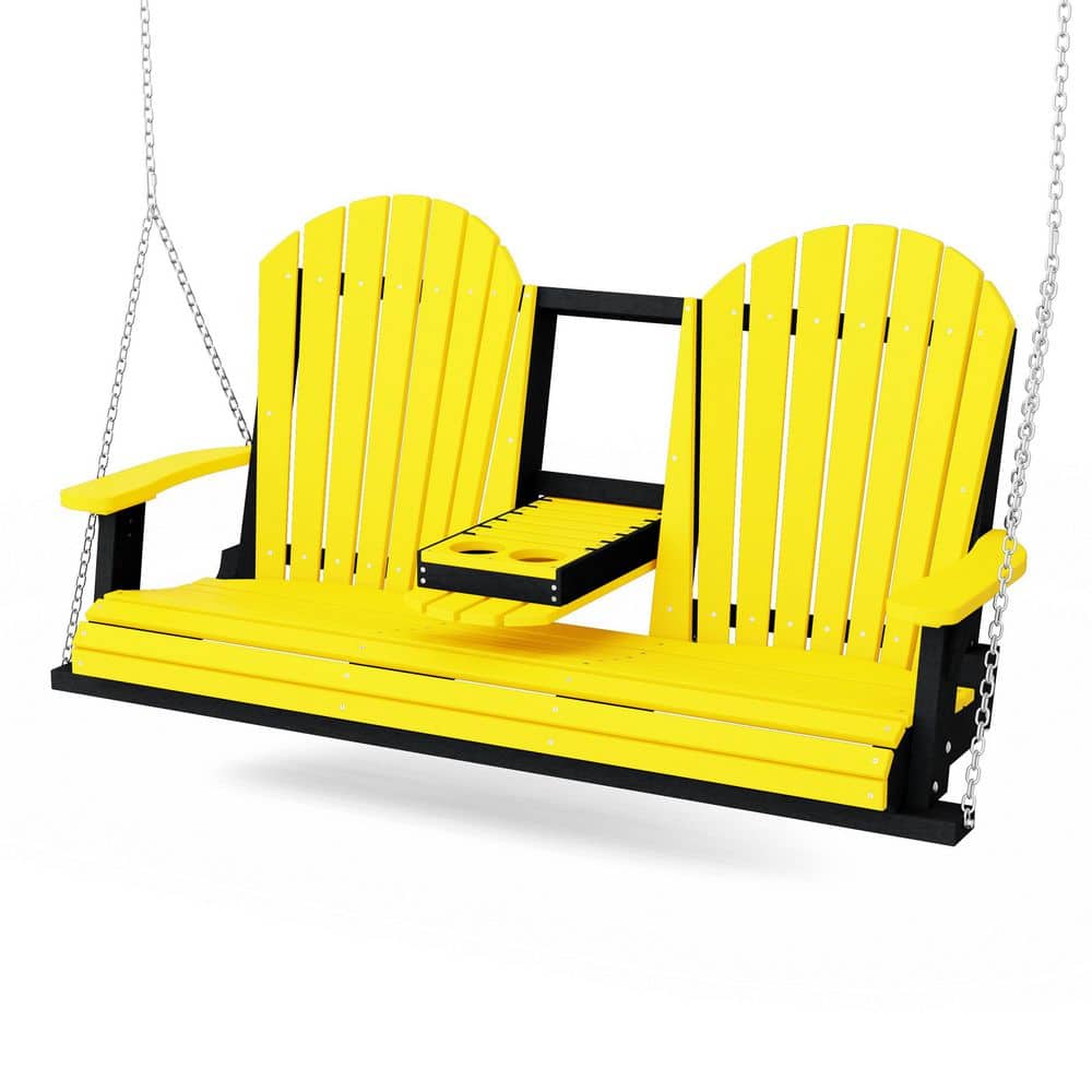 Wildridge Heritage 2-Person Lemon Yellow and Black HDPE Plastic Porch ...